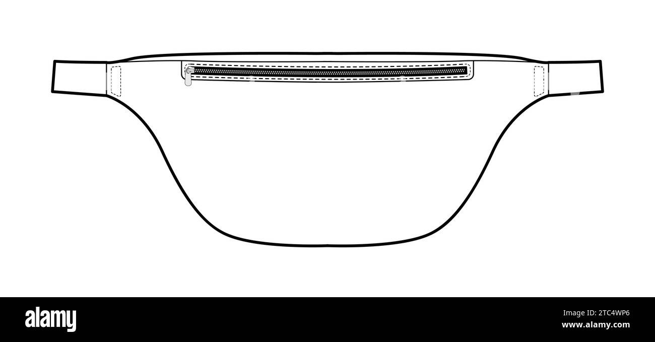 Belt Bag silhouette. Fashion accessory technical illustration. Vector ...
