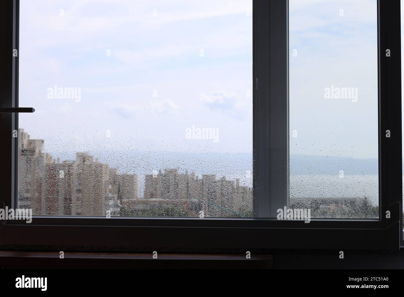 Rain water droplets on windowsill hi-res stock photography and images ...