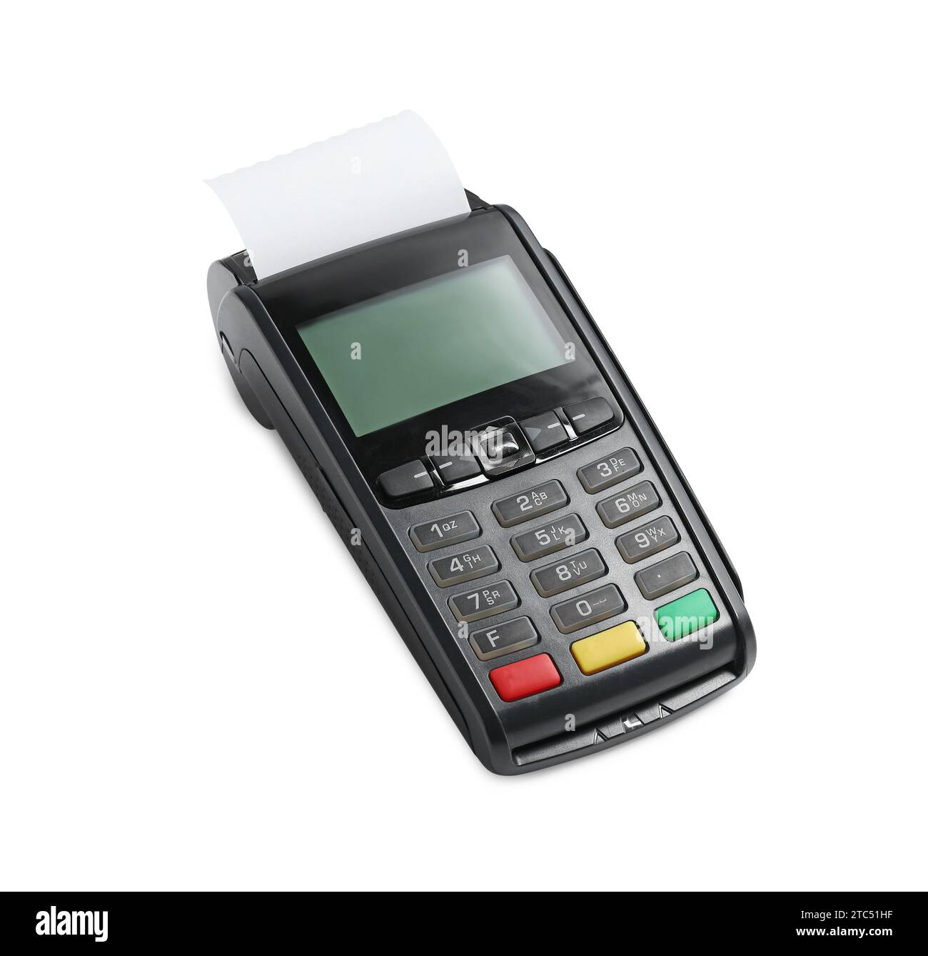 Payment terminal with thermal paper for receipt isolated on white Stock ...