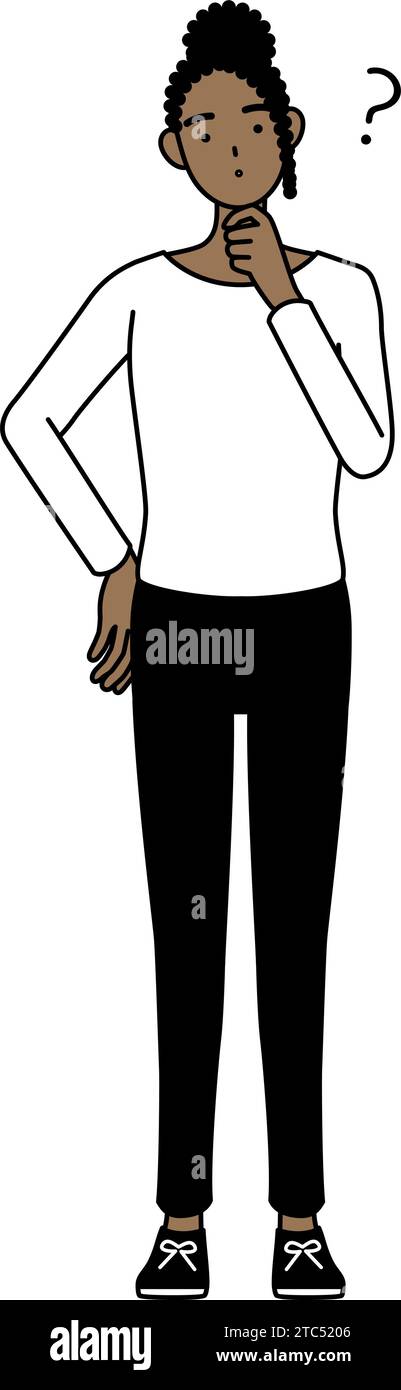 African-American woman nodding her head in question, Vector ...
