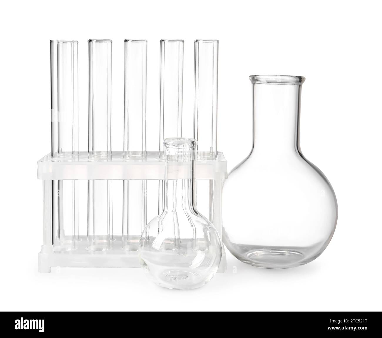 Empty laboratory flask and test tubes isolated on white Stock Photo - Alamy