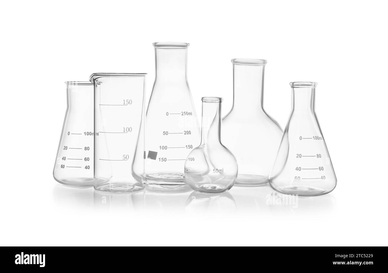 Laboratory glassware flasks beaker isolated hi-res stock photography ...