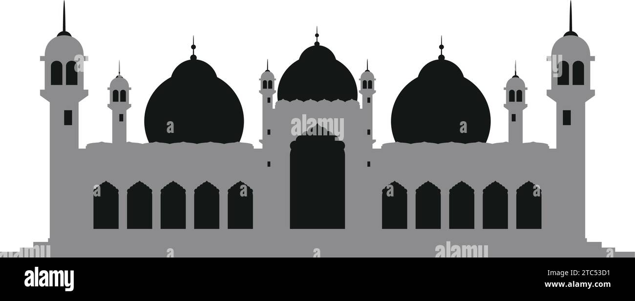 pakistan landmark badshahi mosque Stock Vector Image & Art - Alamy
