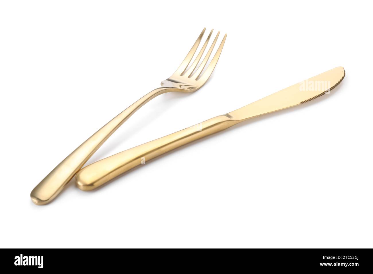 Gold knife and fork isolated hi-res stock photography and images - Alamy
