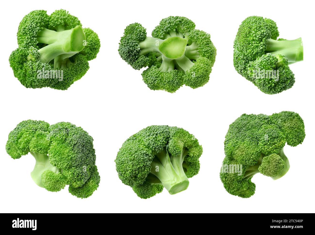 Fresh green broccoli isolated on white, set Stock Photo - Alamy