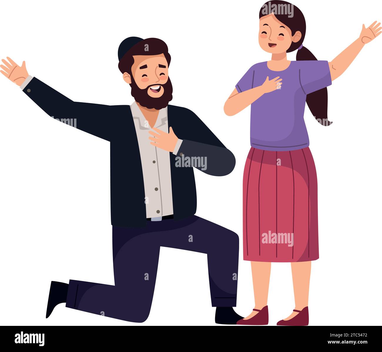 hanukkah rabbi and woman Stock Vector Image & Art - Alamy