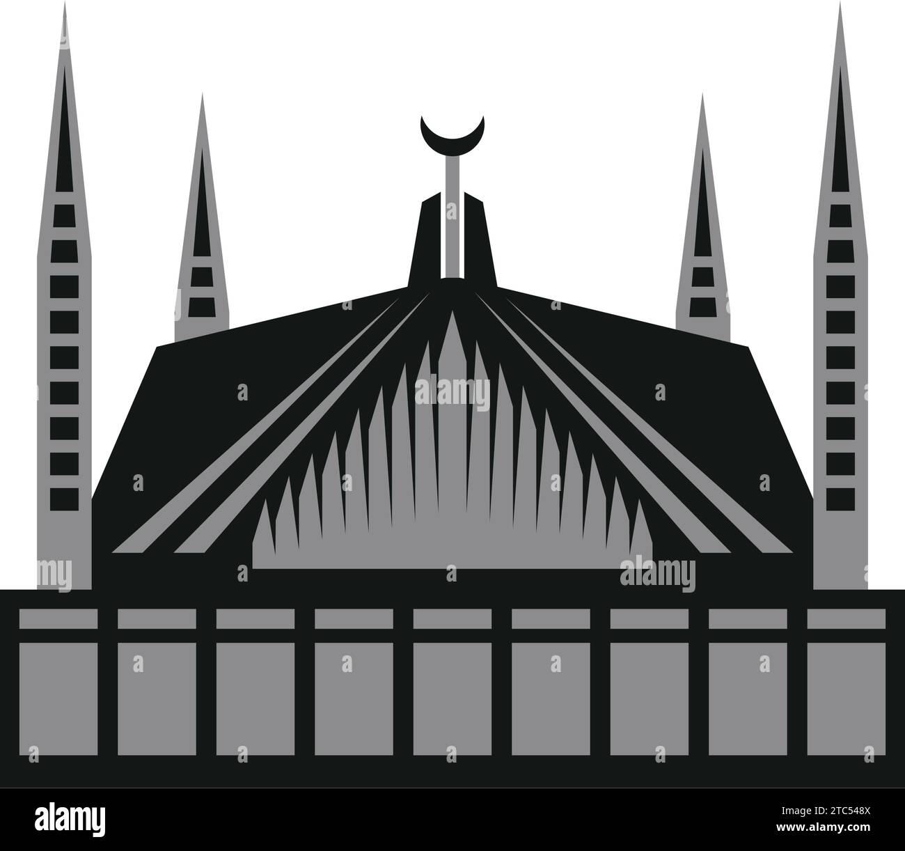 pakistan landmark faisal mosque Stock Vector Image & Art - Alamy