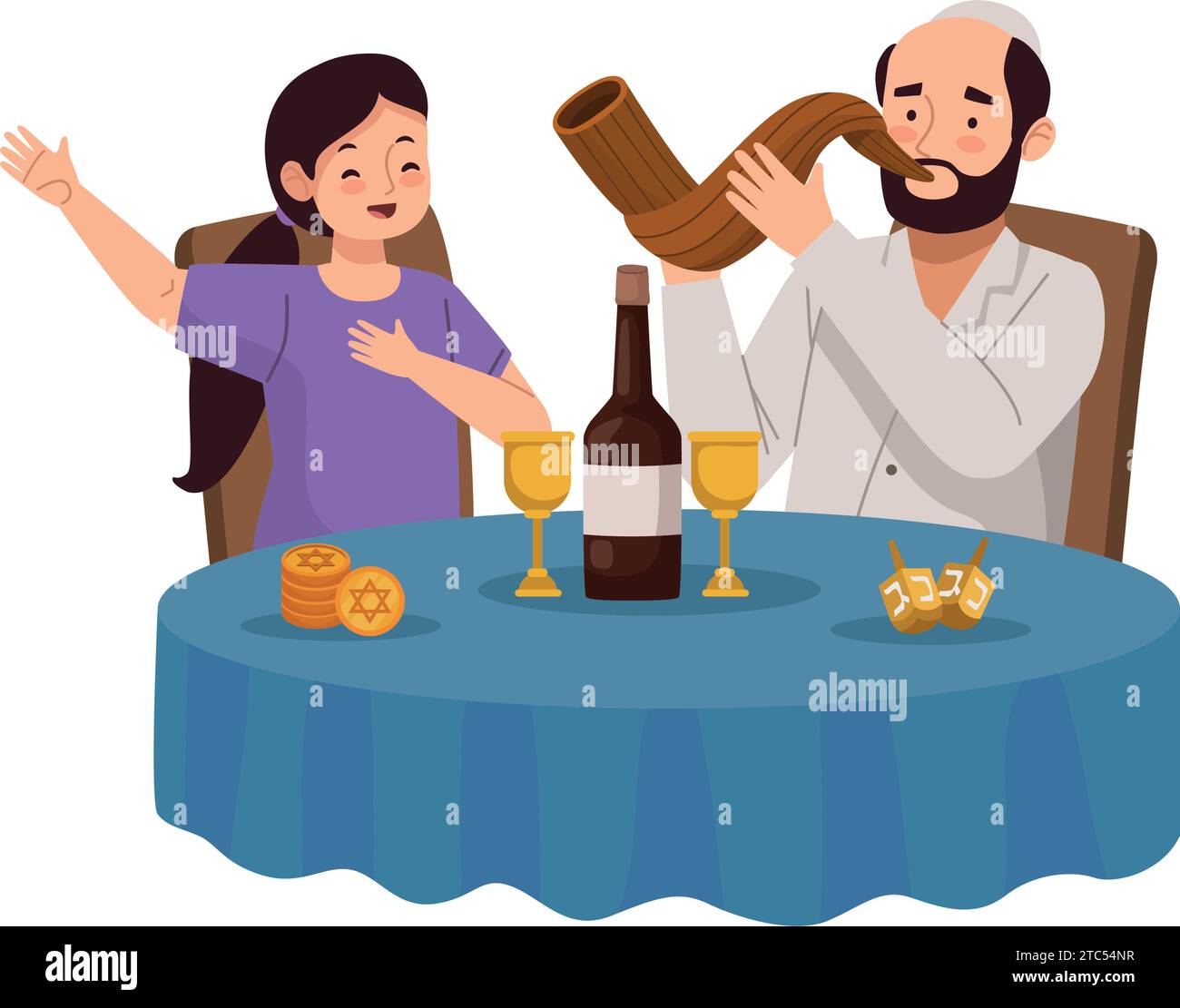 hanukkah family characters Stock Vector Image & Art - Alamy
