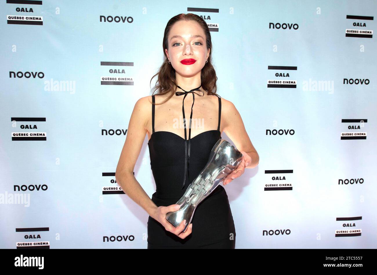 Montreal, Canada. 10th Dec, 2023. Laurie Babin holds her Iris award ...