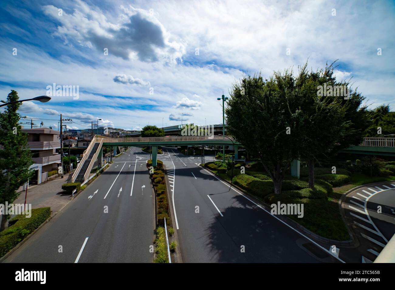 An empty downtown street in Takashimadaira Tokyo wide shot Stock Photo ...