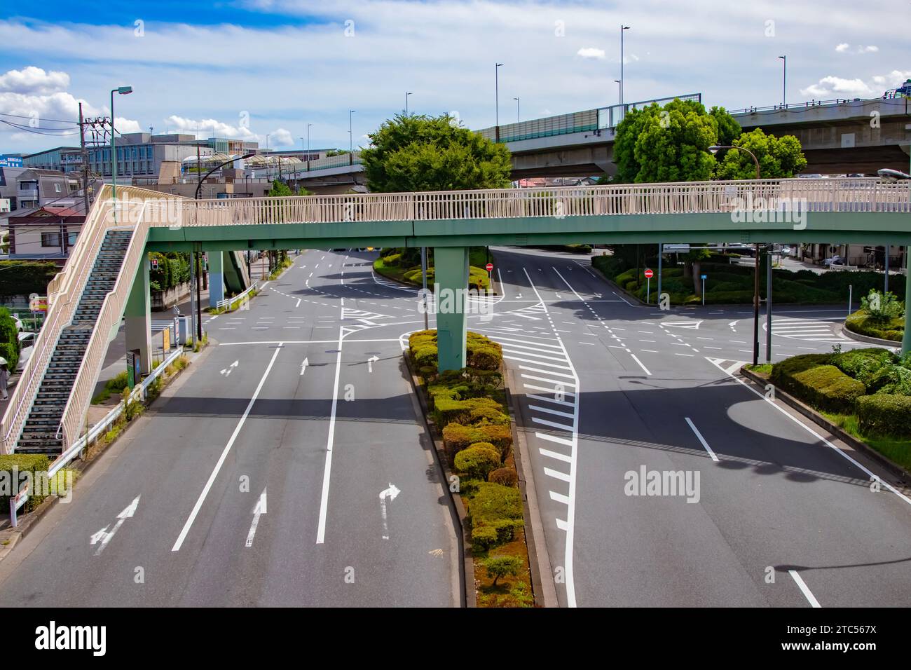 An empty downtown street in Takashimadaira Tokyo medium shot Stock ...