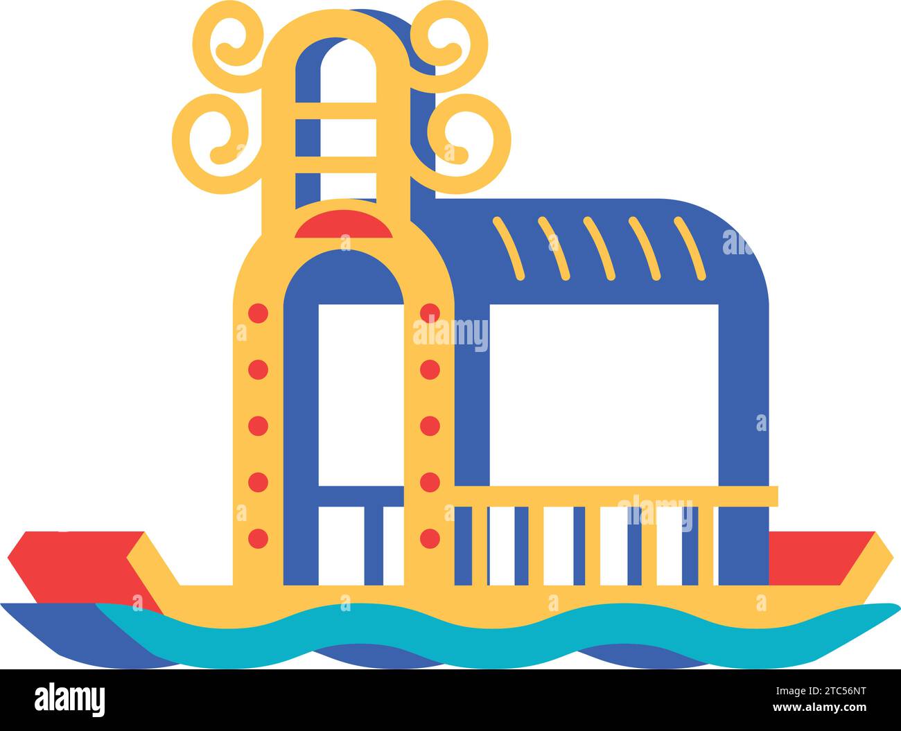 mexico trajinera Illustration Stock Vector Image & Art - Alamy