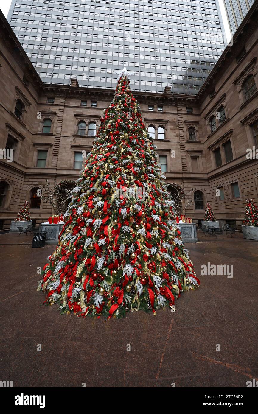 The beautiful Christmas tree in the courtyard of the Lotte New York ...