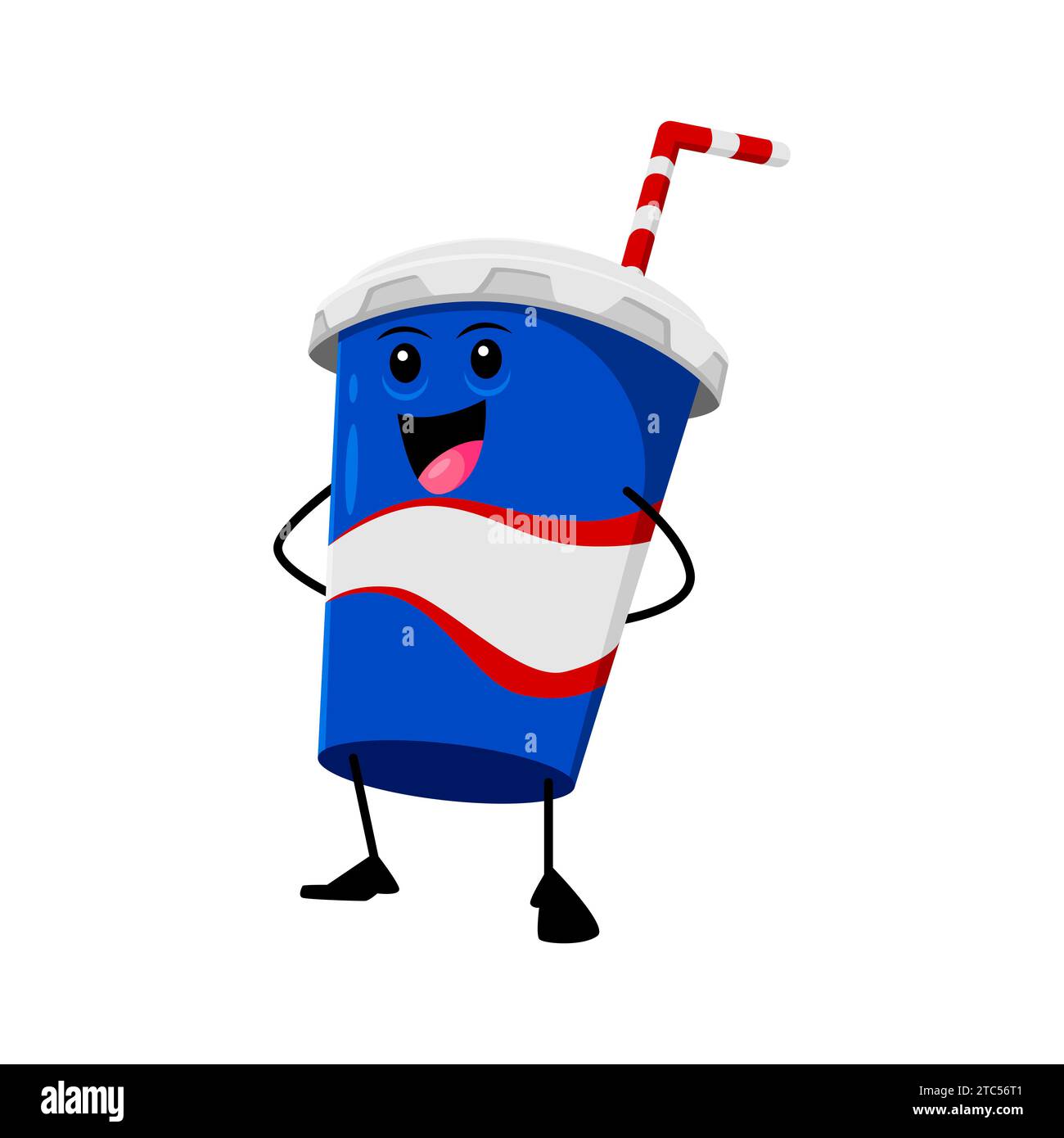 Cartoon cheerful cola cup funny takeaway fast food character. Isolated ...