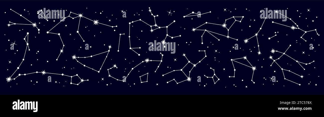 Star constellation border. Galaxy night sky map. Esoteric astrology ...
