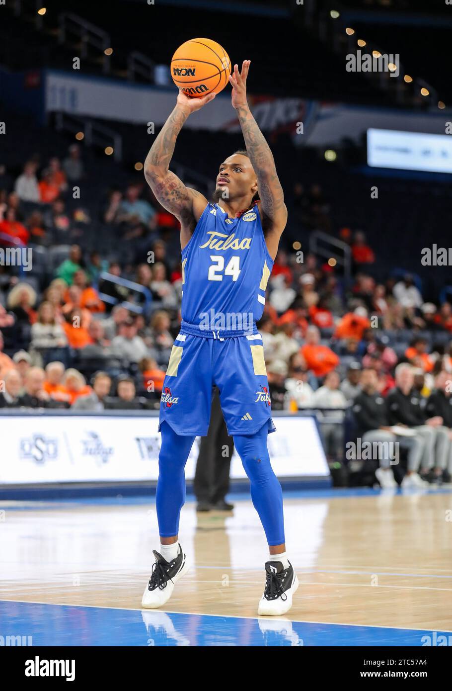 December 10, 2023: .Tulsa Golden Hurricane guard Cobe Williams (24 ...