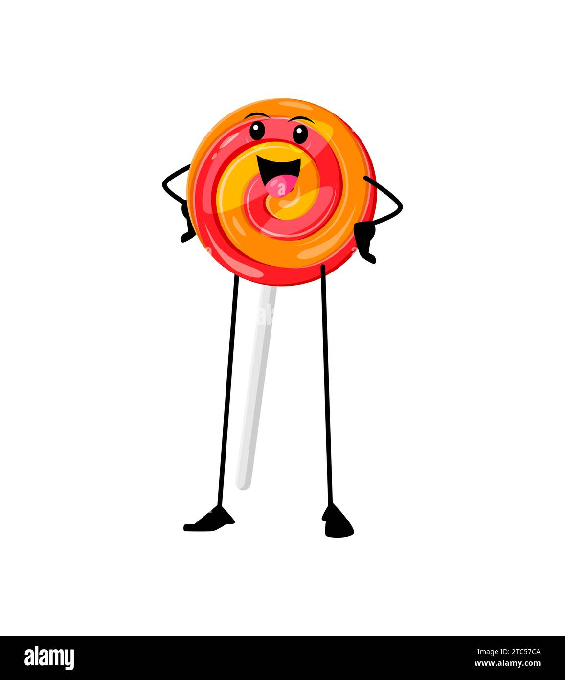 Cartoon cheerful lollipop funny fast food character. Isolated vector ...