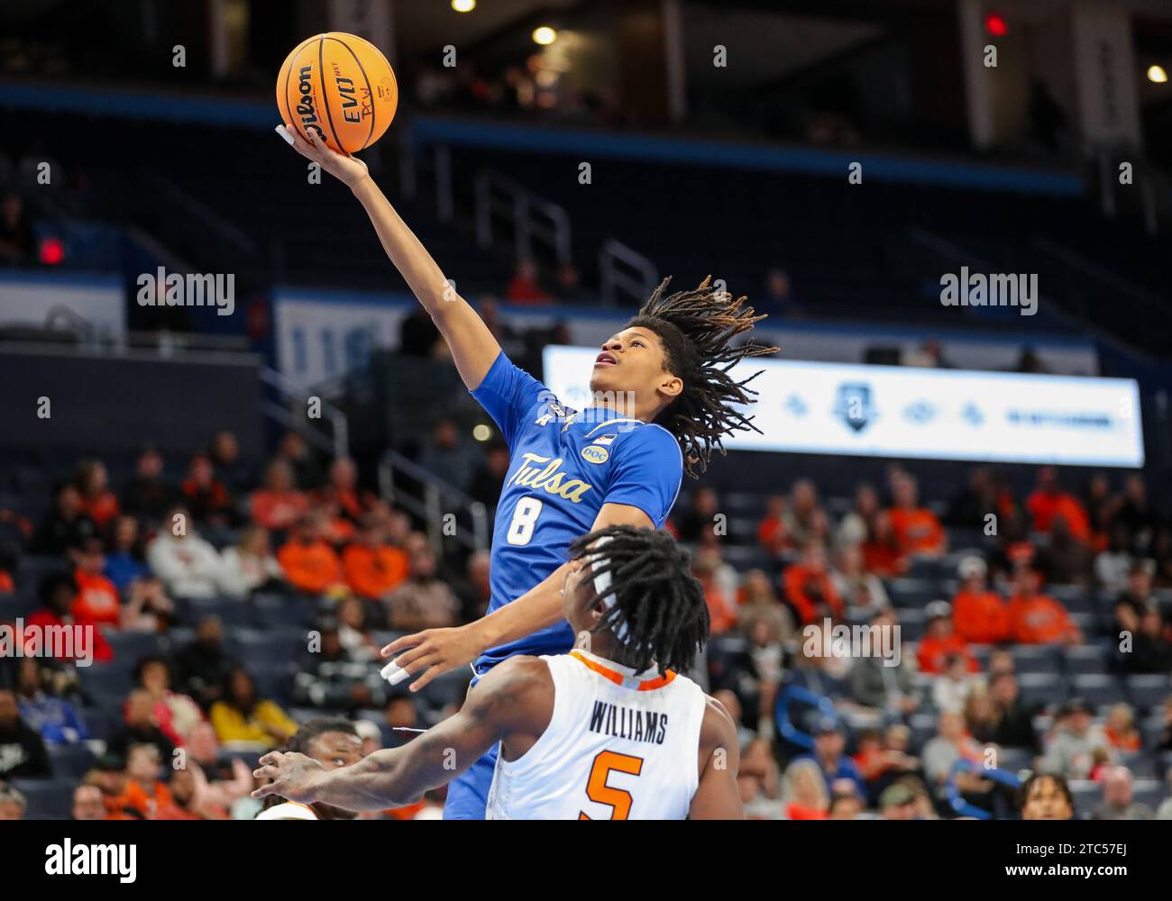 December 10, 2023: .Tulsa Golden Hurricane guard Tyshawn Archie (8 ...