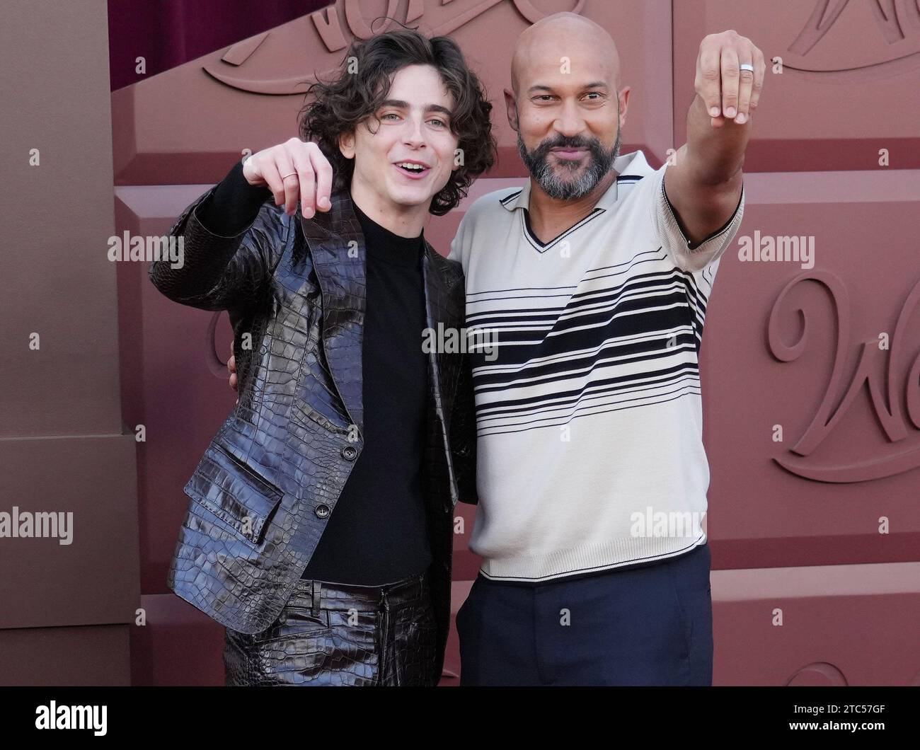 Los Angeles, USA. 10th Dec, 2023. (L-R) Timothée Chalamet and Keegan-Michael Key at the Warner ...