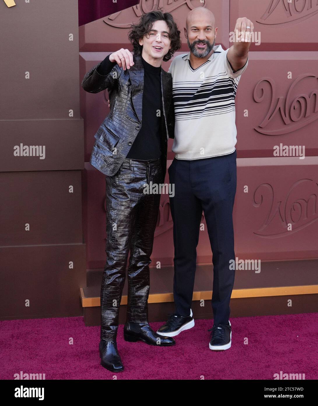 Los Angeles, USA. 10th Dec, 2023. (L-R) Timothée Chalamet and Keegan-Michael Key at the Warner ...