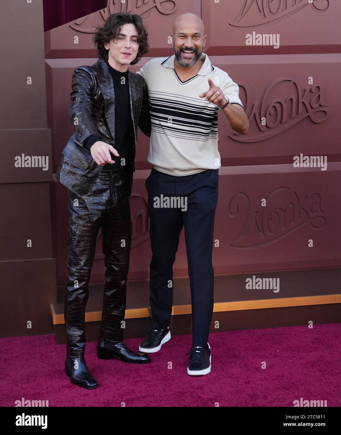 Los Angeles, USA. 10th Dec, 2023. (L-R) Timothée Chalamet and Keegan-Michael Key at the Warner ...
