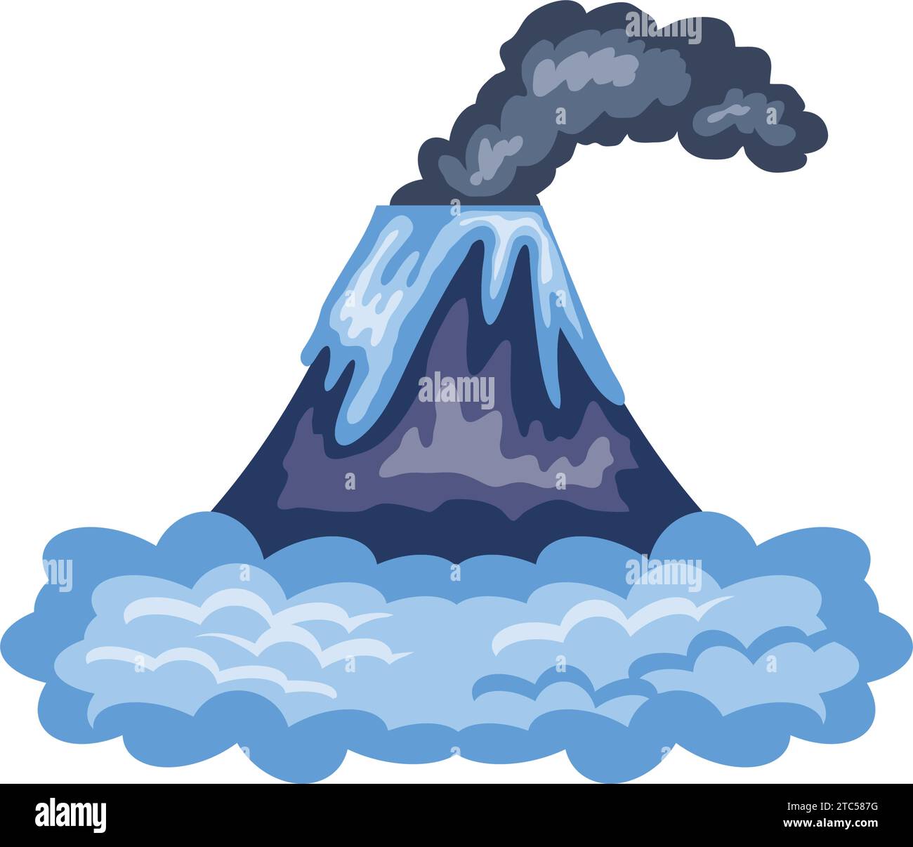 volcano with smoke coming out Stock Vector Image & Art - Alamy