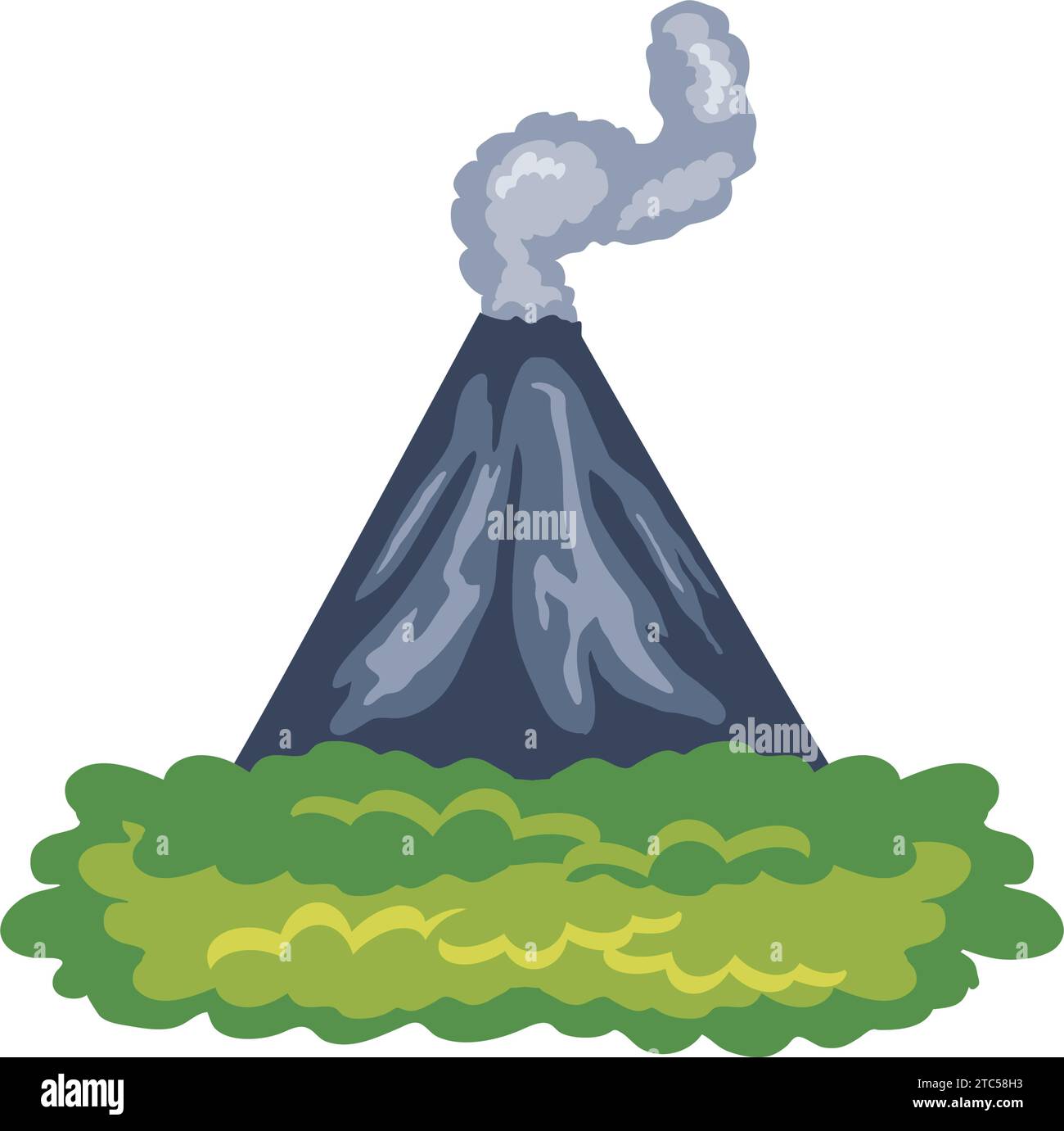 volcano with smoke Stock Vector Image & Art - Alamy