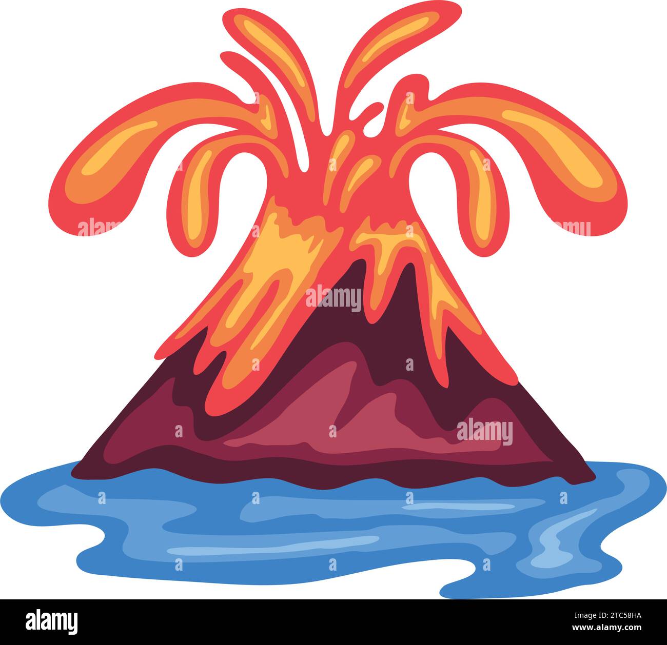 volcano with lava Stock Vector Image & Art - Alamy