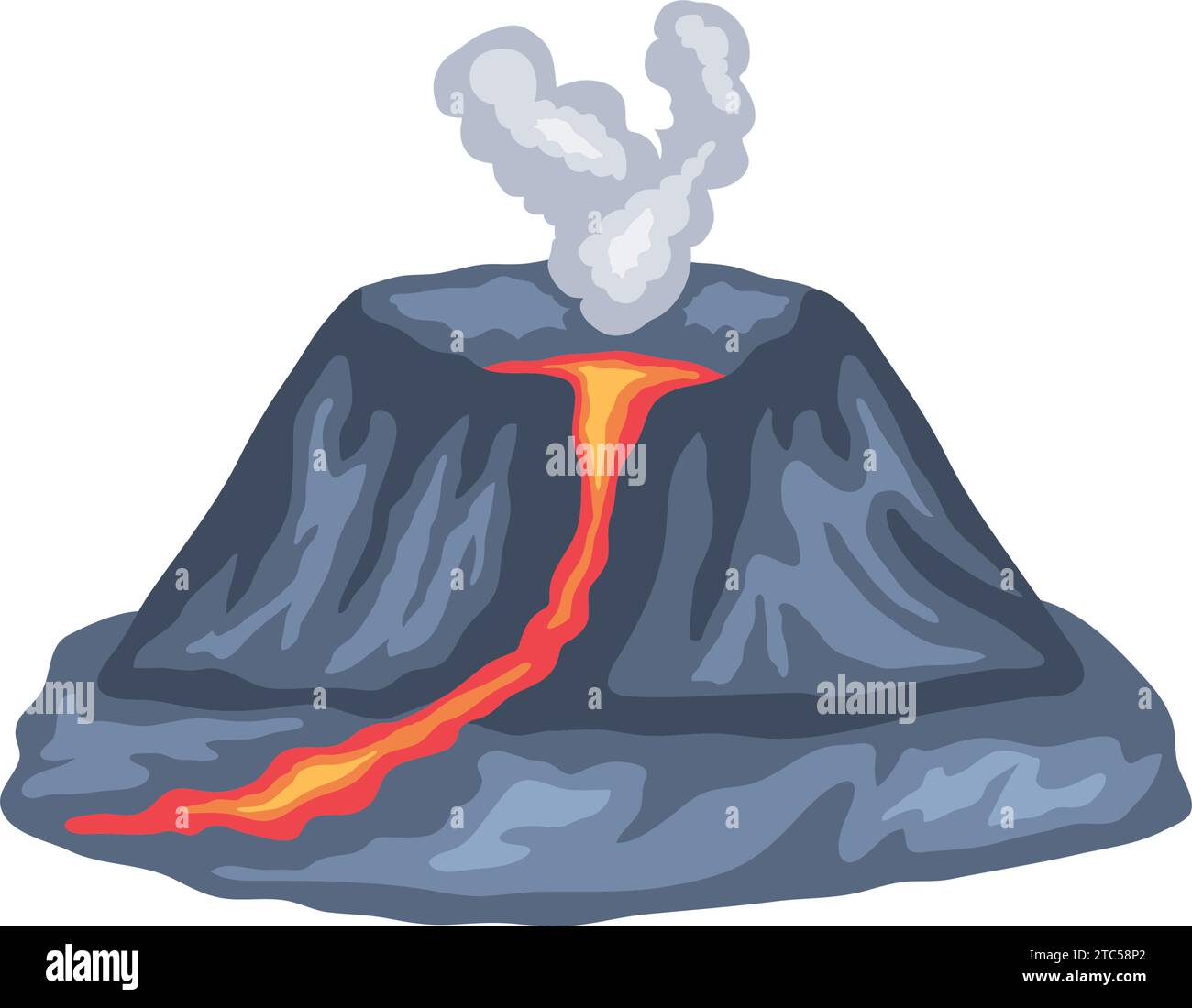 volcano with lava flow Stock Vector Image & Art - Alamy