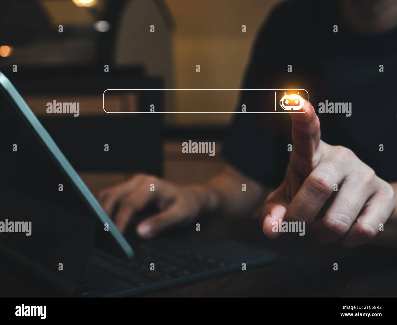 AI searching technology concept. Search engine bar with empty space for ...