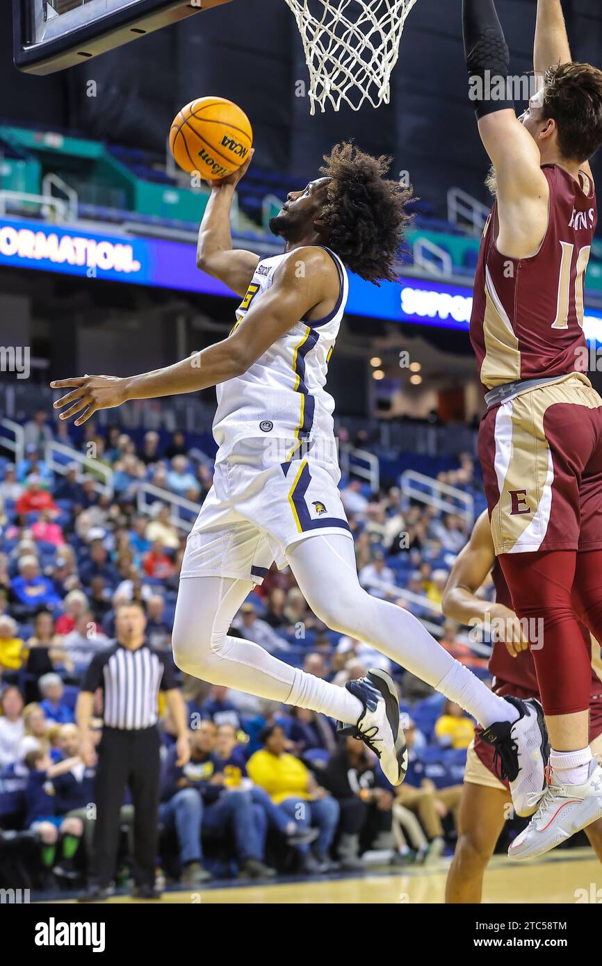 December 10, 2023: UNC""”Greensboro senior Akrum Ahemed (35) takes shot ...