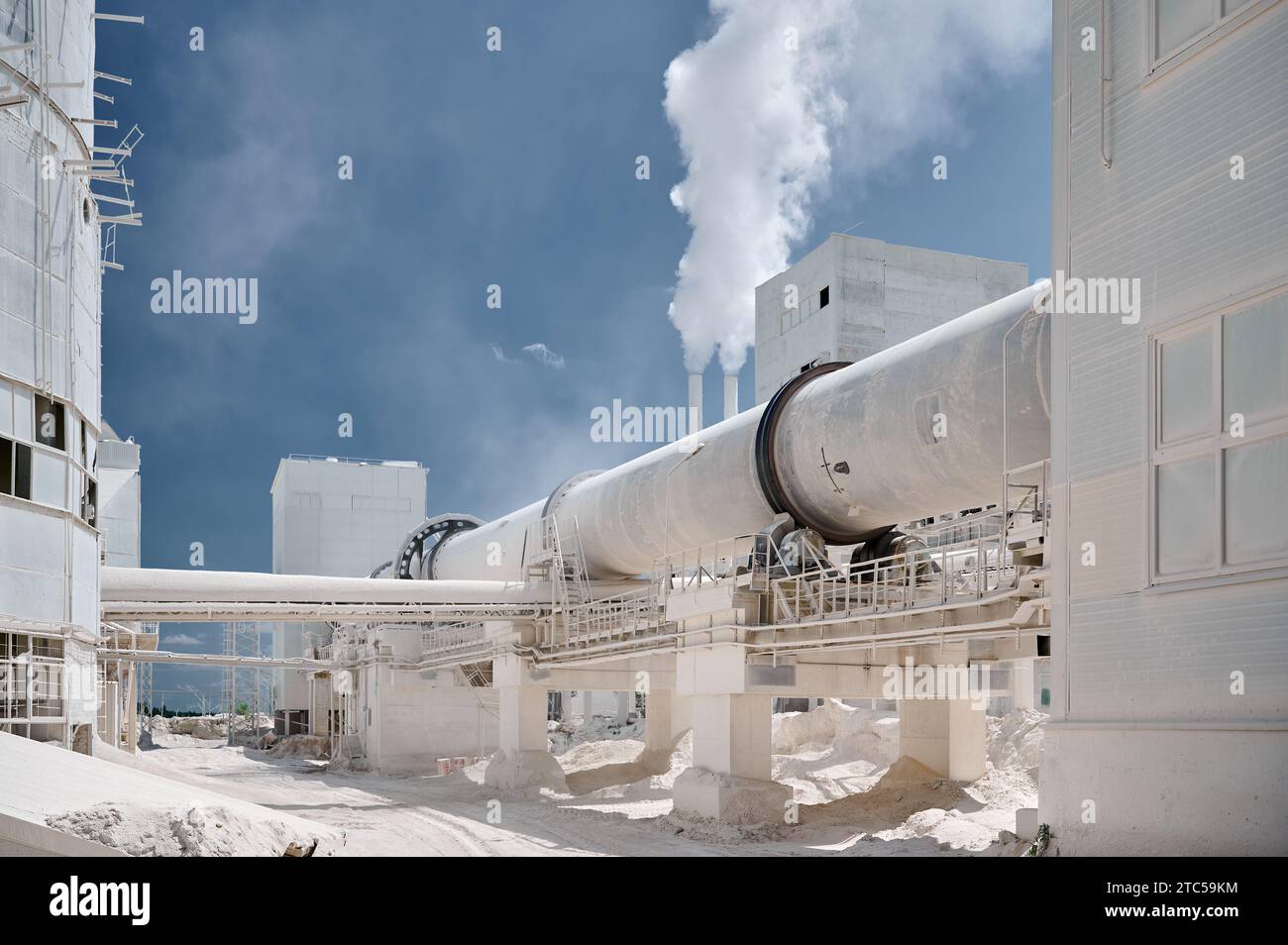 Tubular rotary furnace for roasting lime clinker and cement Stock Photo ...