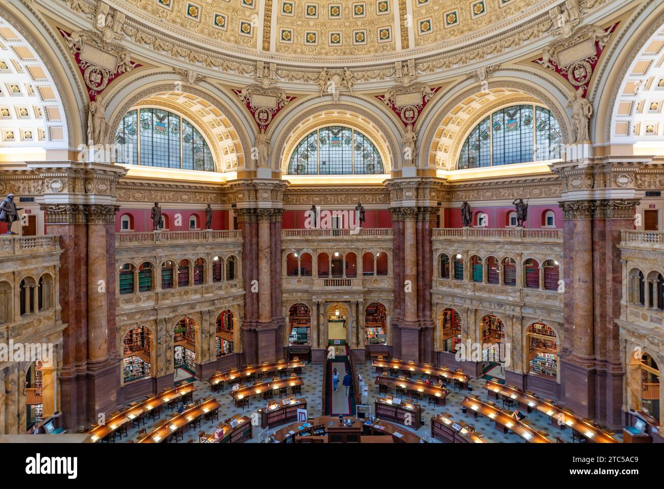 Interior of the Library of Congress building in Washington, DC, USA ...