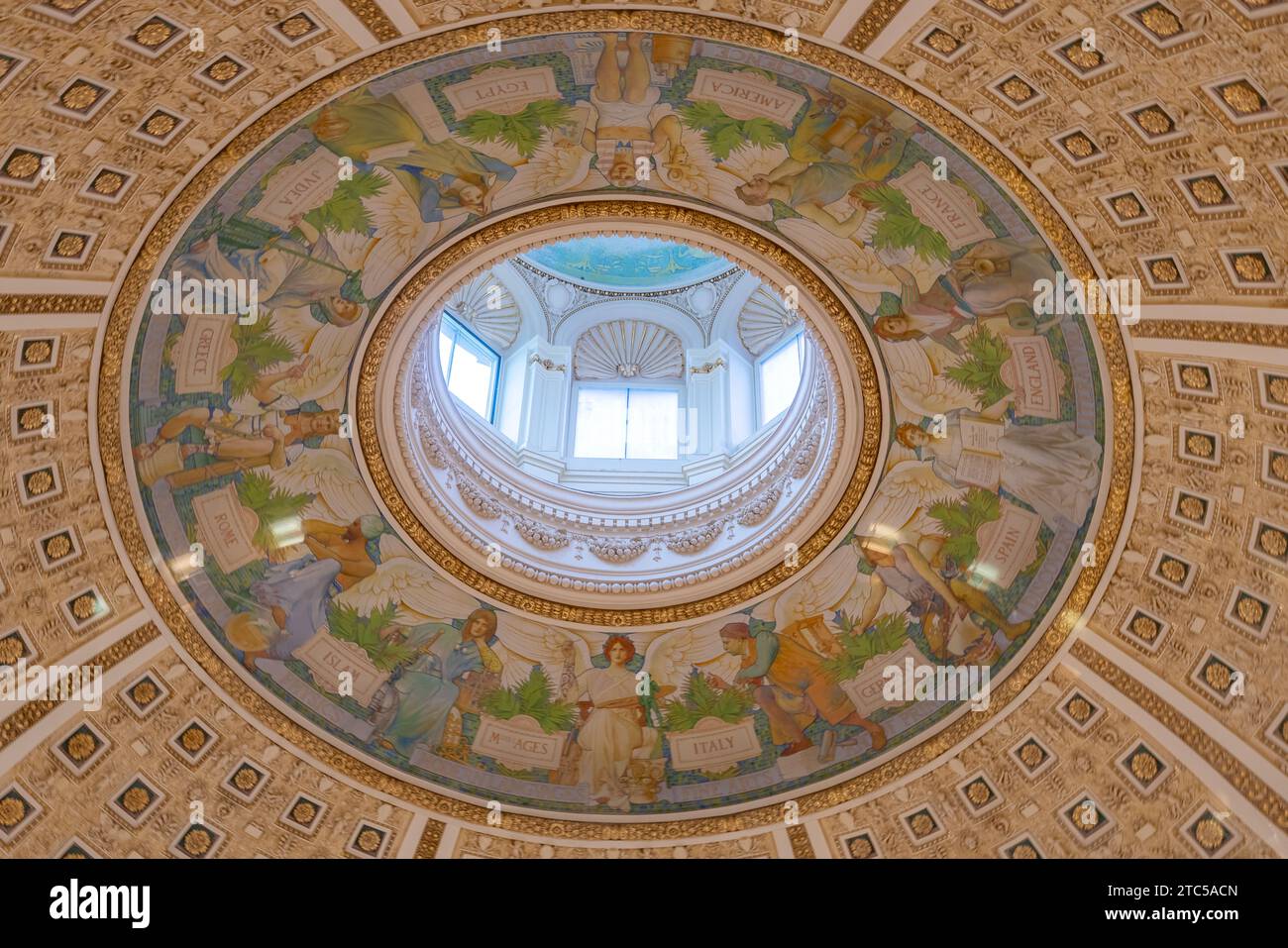 Interior of the Library of Congress building in Washington, DC, USA ...