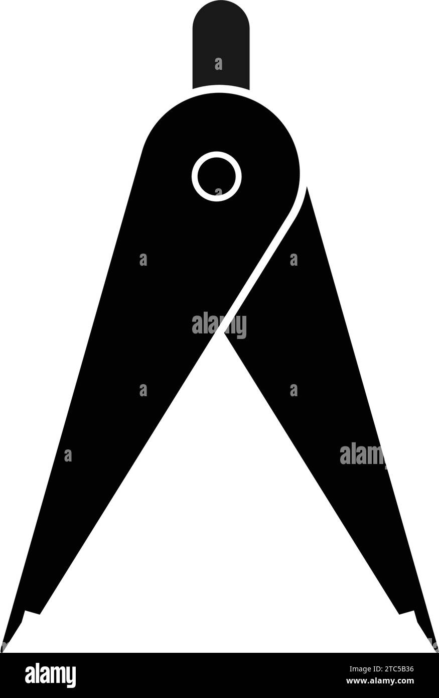 The Divider Icon Surveyor And Geometry Engineer Architect School Symbol Flat Vector 