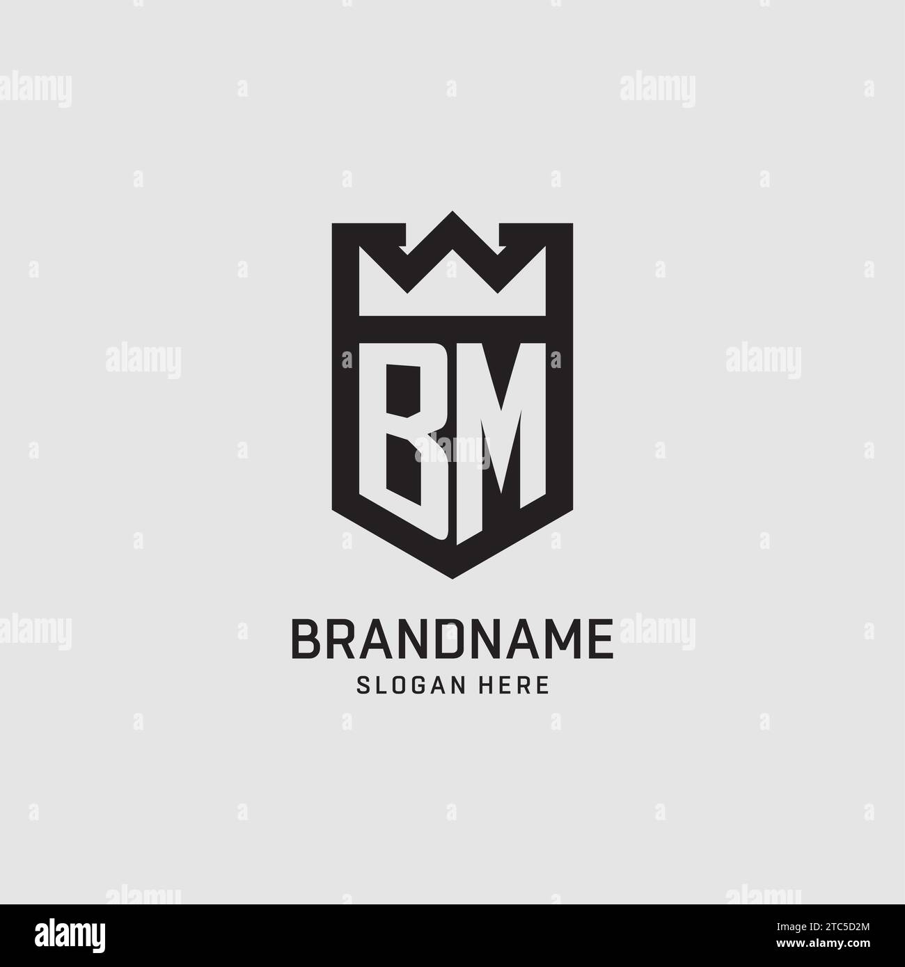 Initial BM logo shield shape, creative esport logo design vector ...