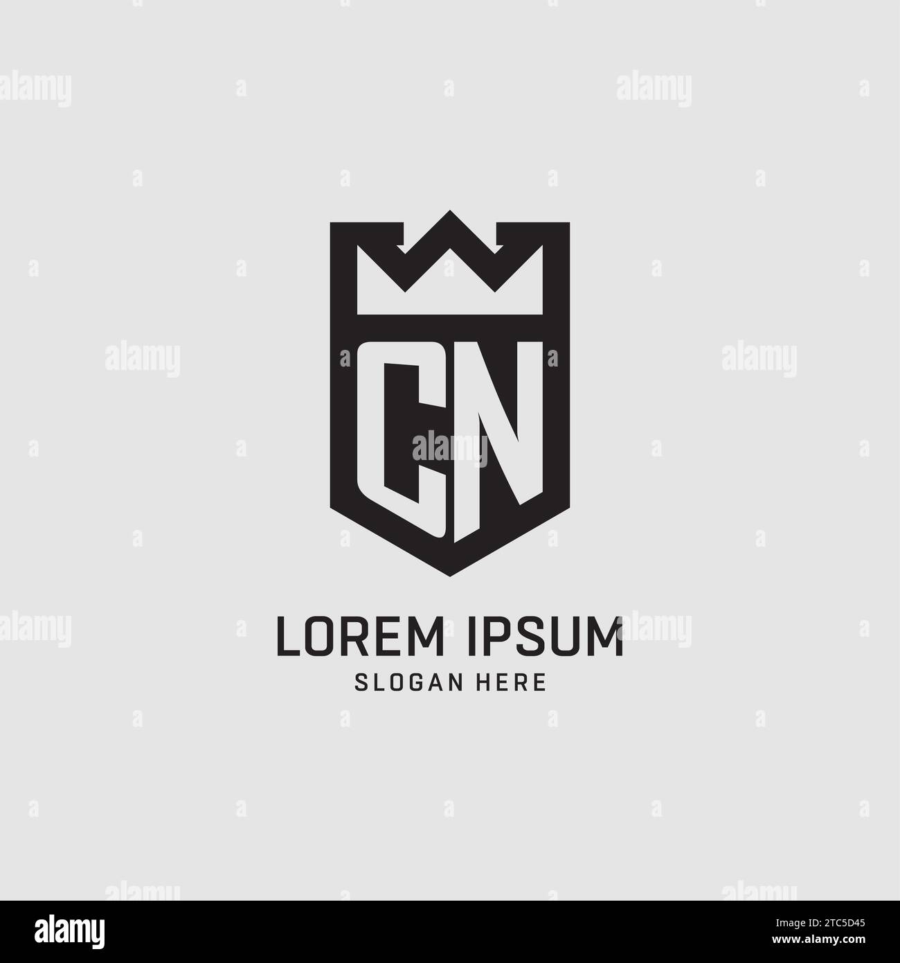 Initial CN logo shield shape, creative esport logo design vector ...