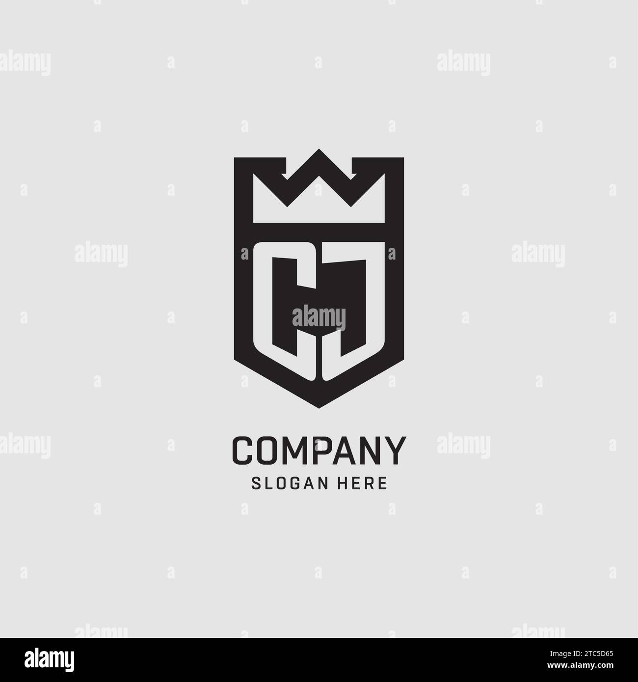Initial CJ logo shield shape, creative esport logo design vector ...