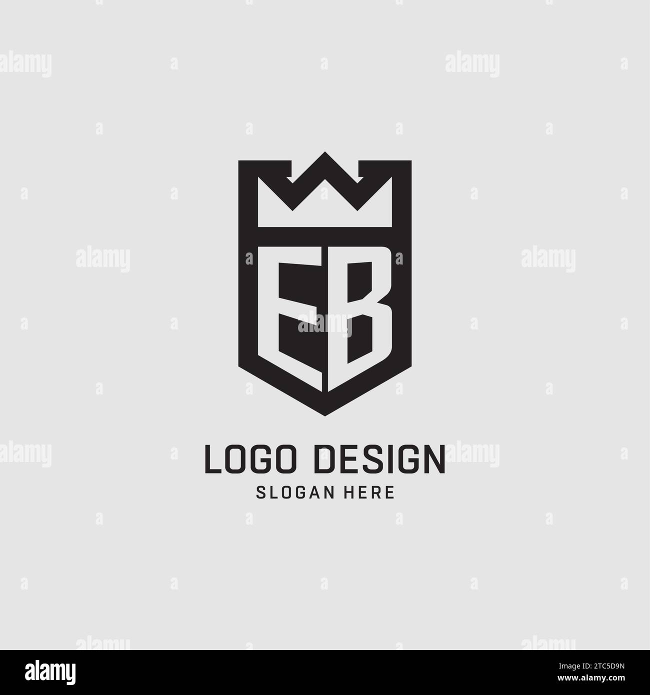 Initial EB logo shield shape, creative esport logo design vector ...