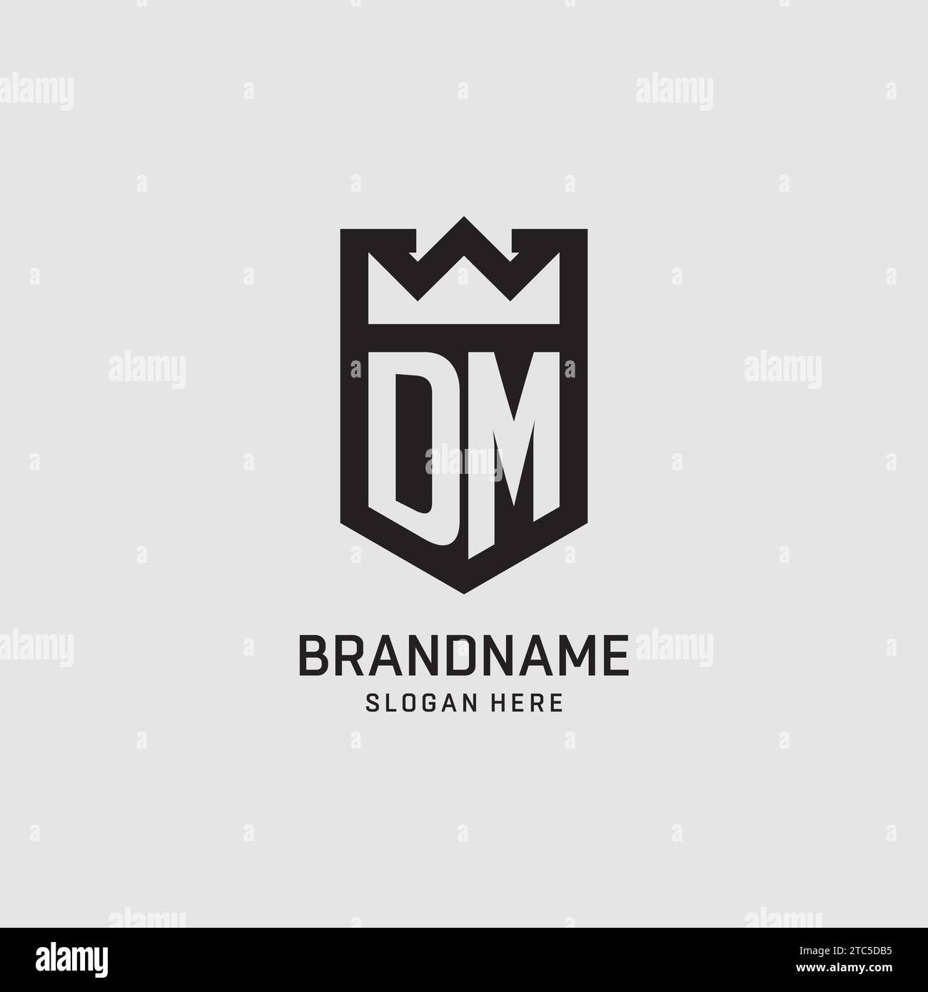 Initial DM logo shield shape, creative esport logo design vector ...