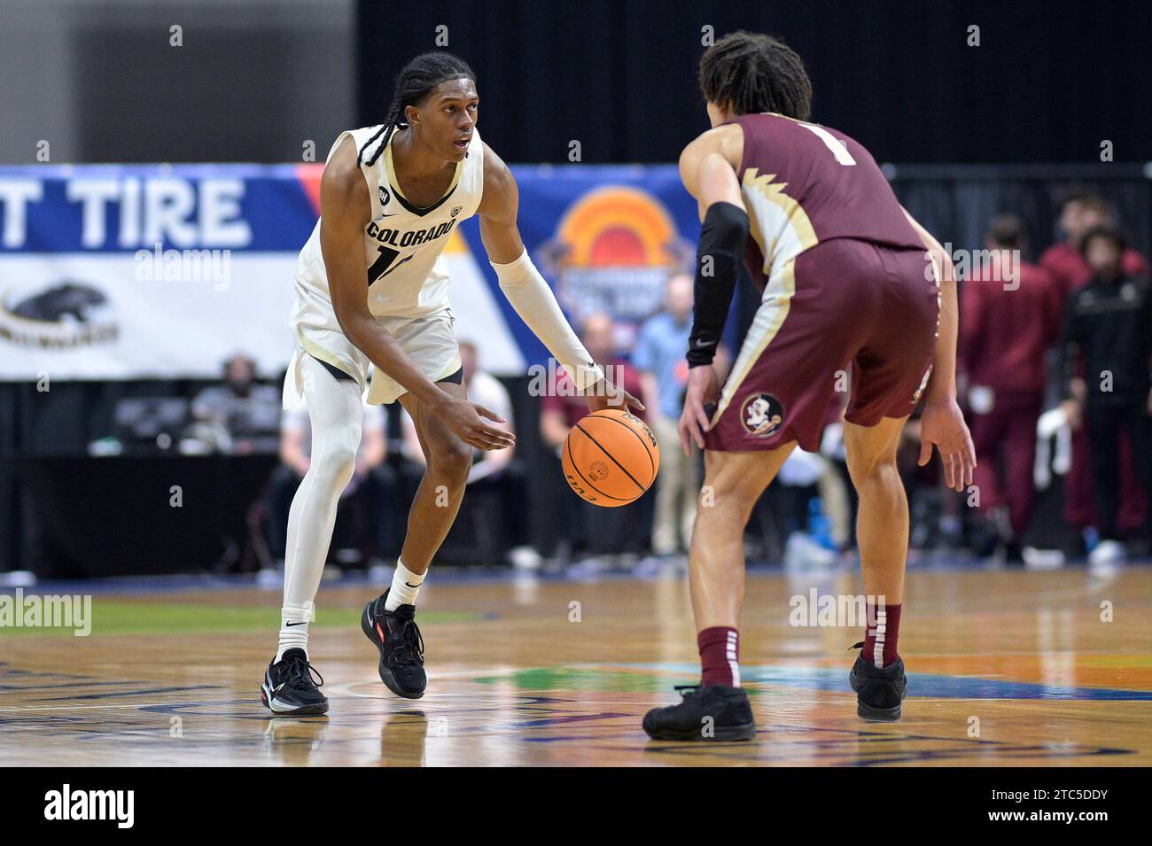 Colorado forward Cody Williams (10) sets up a play in front of Florida ...