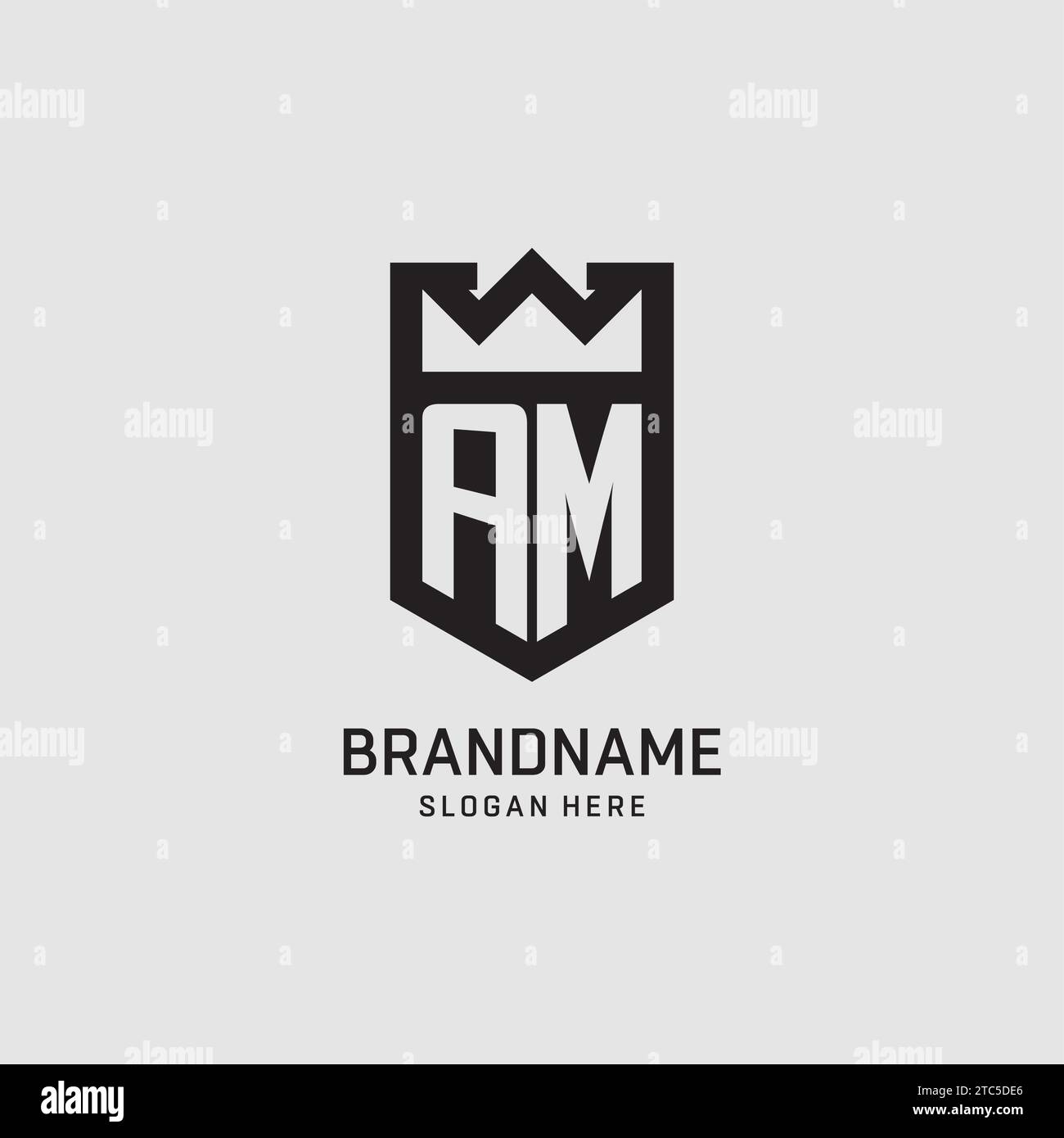 Initial AM logo shield shape, creative esport logo design vector ...