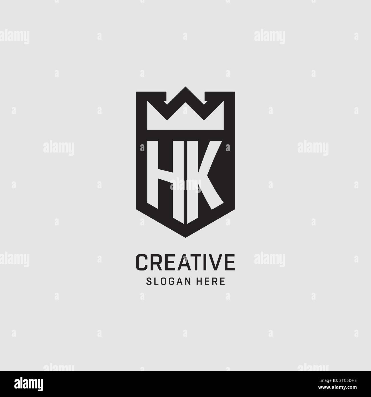 Initial HK logo shield shape, creative esport logo design vector ...