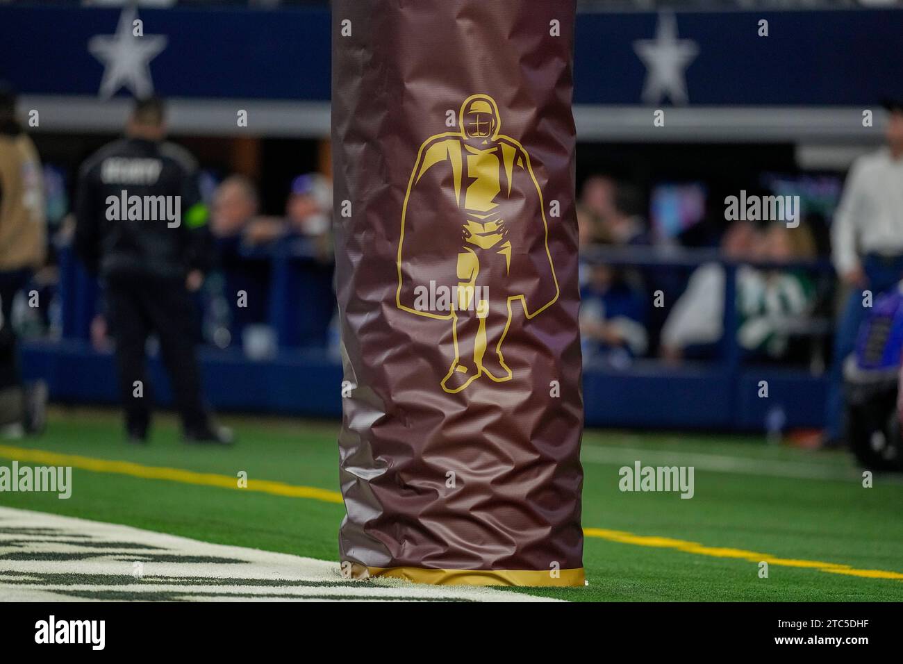 The Walter Payton Man of the Year logo is seen on a goal post during ...