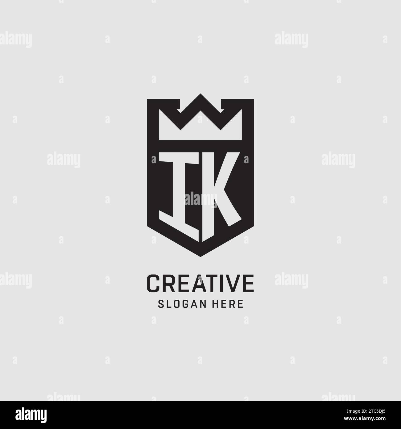 Initial IK logo shield shape, creative esport logo design vector ...