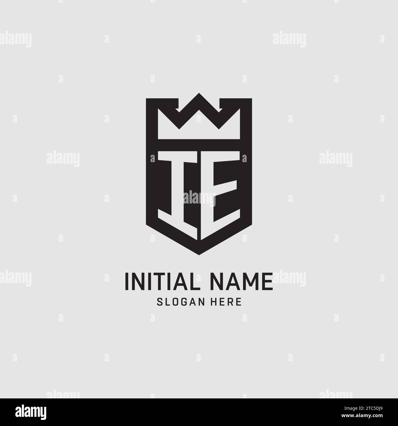 Initial IE logo shield shape, creative esport logo design vector graphic Stock Vector Image ...