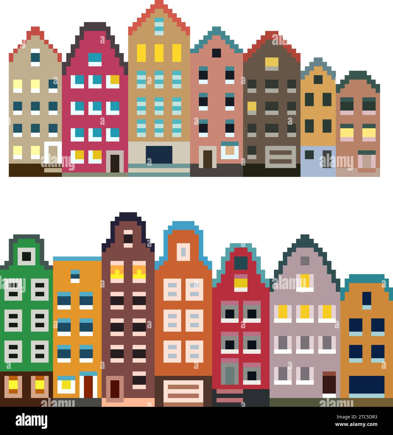 pixel art of city building wall Stock Vector Image & Art - Alamy
