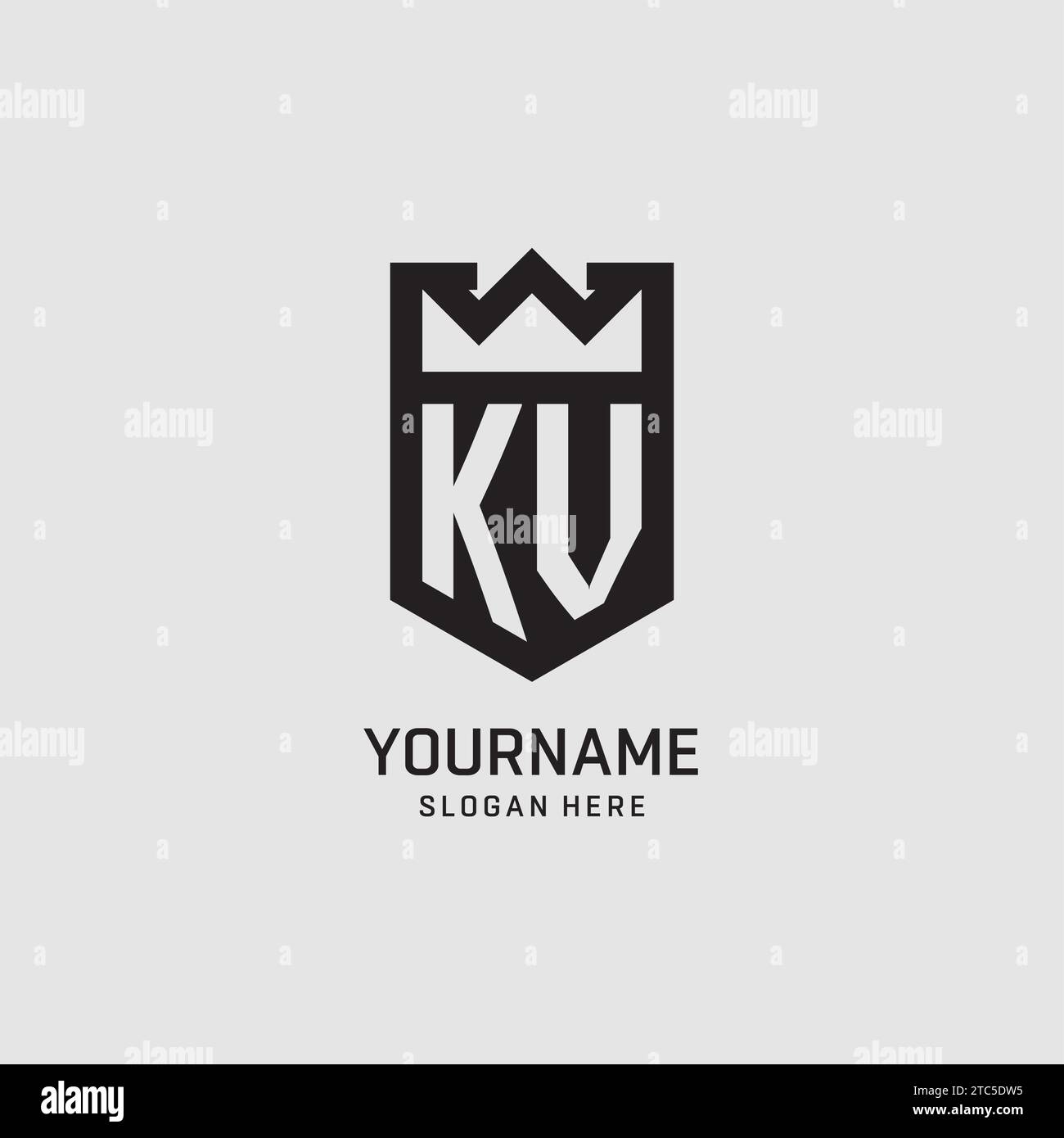 Initial KV logo shield shape, creative esport logo design vector ...