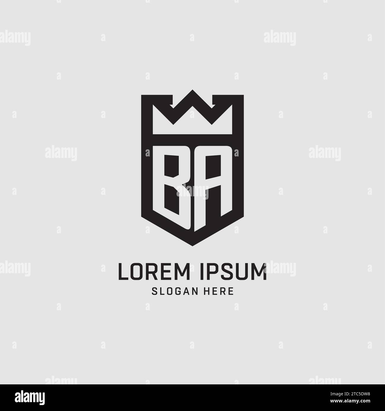 Initial BA logo shield shape, creative esport logo design vector ...