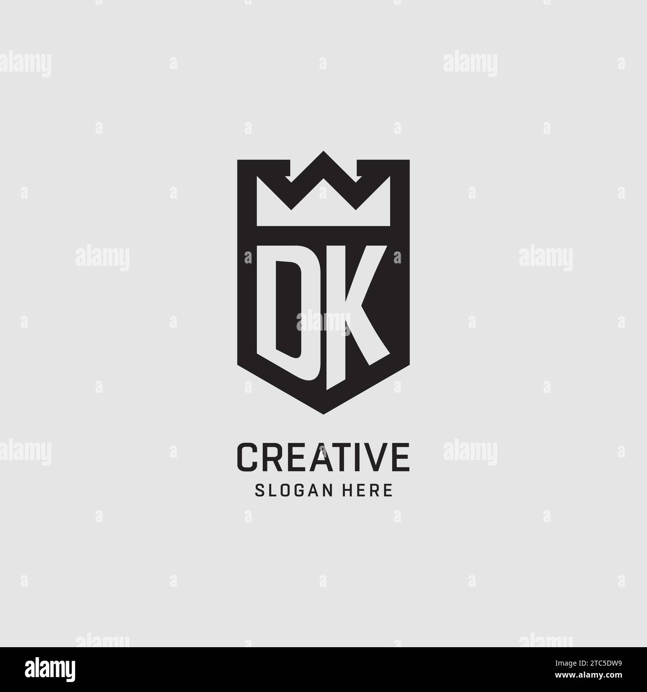 Initial DK logo shield shape, creative esport logo design vector graphic Stock Vector Image ...